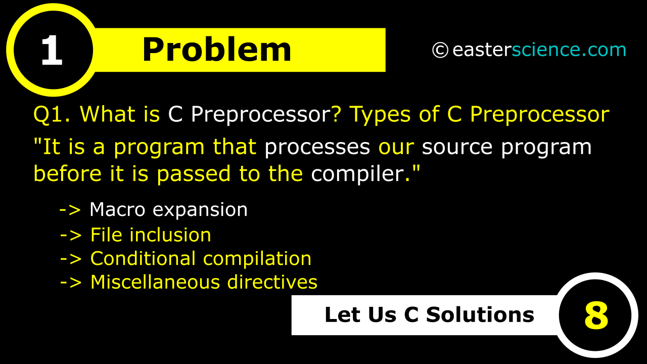 Q1 What Is C Preprocessor Types Of C Preprocessors Marco Expansion